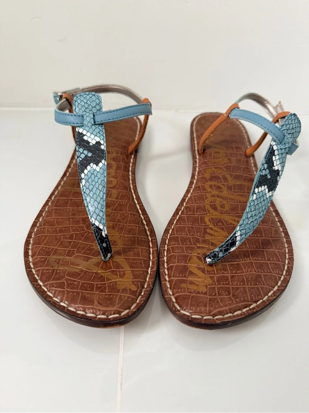 Sam Edelman | Shoes | Sam Edelman Gigi Thong Sandal Sage Snake Print 85 ...